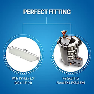 AquaShine Replacement White Foam Filter Pads Fits Fluval FX4 / FX5 / FX6 (12 Pack)