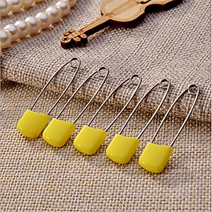 Baby Flower 100Pcs 5.5cm Long Baby Safety pin Plastic Head Diaper pin Sturdy Stainless Steel Diaper pin with Safety Lock