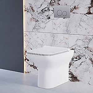 Carre Back to Wall Toilet Bowl Bundle in Glossy White