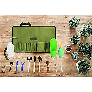 Succulent Kit Roll Organizer Gardening Tool Set | Terrarium Supplies Mini Succulent Garden Tool Kit | Heavy Duty Succulent Bonsai Planter Set Indoor Gardening | Fairy Zen Kit for Soil Fertilizer Seeds