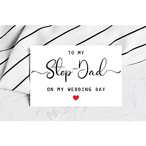 DiandDesignGift To My Step-Dad On My Wedding Day Card - Wedding Day Card - Family Of The Bride Or Groom Cards - Wedding Party Card - Calligraphy Card Step-Dad Wedding Day - Thank You Wedding Card