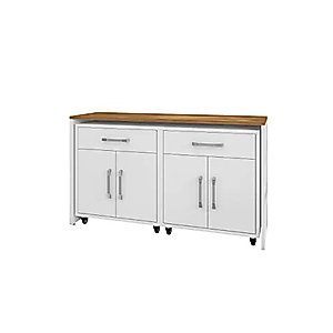 Manhattan Comfort Eiffel Garage Work Station Set of 3 in White