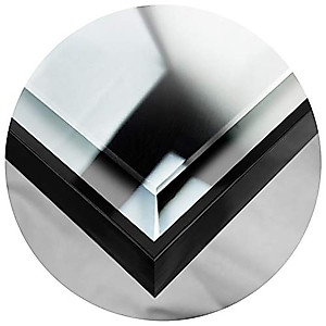 PETAFLOP 14x48 Inch Full Length Mirror Wall Mounted Silver and Black