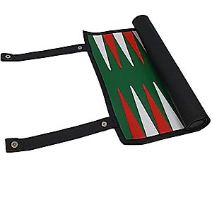 Backgammon Travel Set in Sturdy Leatherette Design - The Classic Board Game in Roll Up Style
