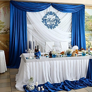 10 x 10 Feet Blue Backdrop Curtain for Partie, Background Curtains for Photoshoot, Birthday, Wedding, Halloween, Thanksgiving, Christmas, New Year Party Decorations 5Ft x 10Ft, 2 Panels