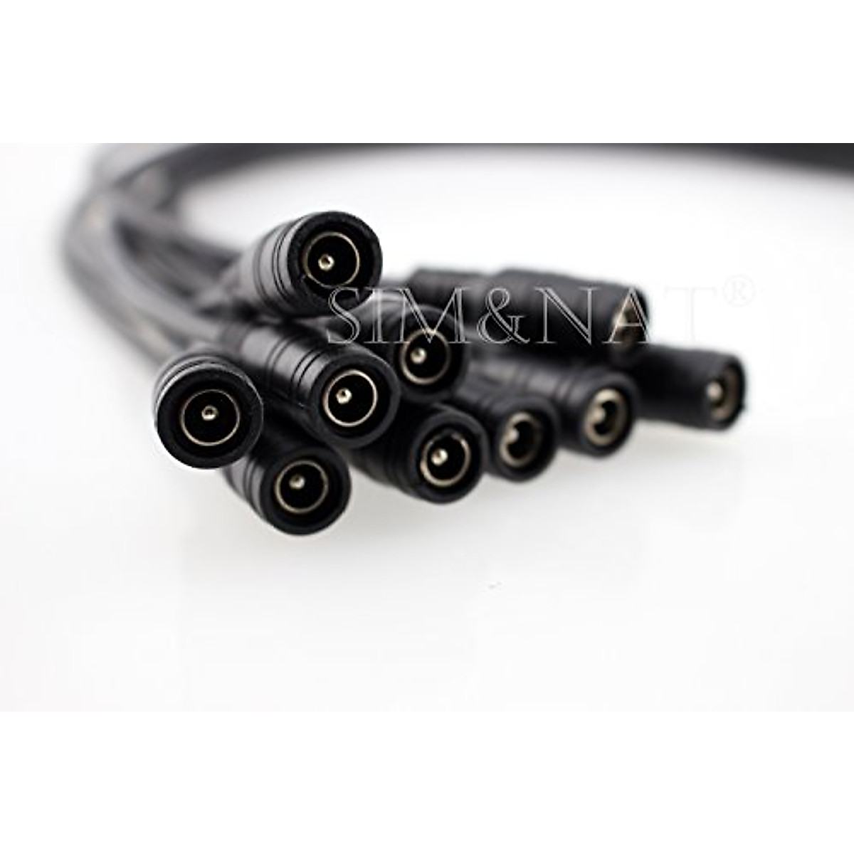 SIM&NAT DC Female 5.5mmx2.1mm Power Jack Adapter Plug Pigtail Cable, 20inch DC Power Pigtail Female Jack Wire for CCTV Security Camera, DVR, HDVD, LED Strip Light, Low Voltage Application, Pack of 10