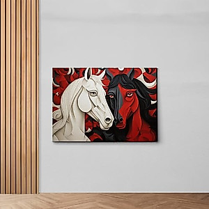 Majestic Black Stallion Galloping In The Clouds, Black Horse On Salt Flats, Canvas Print, Black Horse Print, Black Horse Wall Art