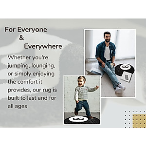 TURKUAZ LABEL 8 Ball Rug - 32 inch White & Black Hypebeast Rug - Cool Rugs and Aesthetic Rugs for Bedroom & Living Room - Y2K Rug for Y2K Room Decor