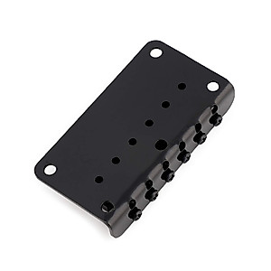 Metallor Top Load Guitar Bridge Tailpiece Fixed Hardtail Saddle Bridge Compatible with 6 String Fender Strat Tele Style Electric Guitar Parts Black.