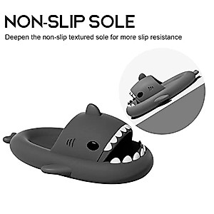 Cloud Shark Slides Non-Slip Open Toe Slippers Adult Women Men Cute Lightweight Sandals on Beach Shower