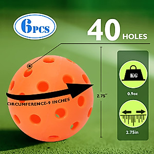 GSE Games & Sports Expert Portable Pickleball Net Set for Driveway with 22FT Regulation Size Net, 4 Paddles, 6 Outdoor Pickleballs, and Carrying Bag, Weather Resistant Metal Frame (Orange)