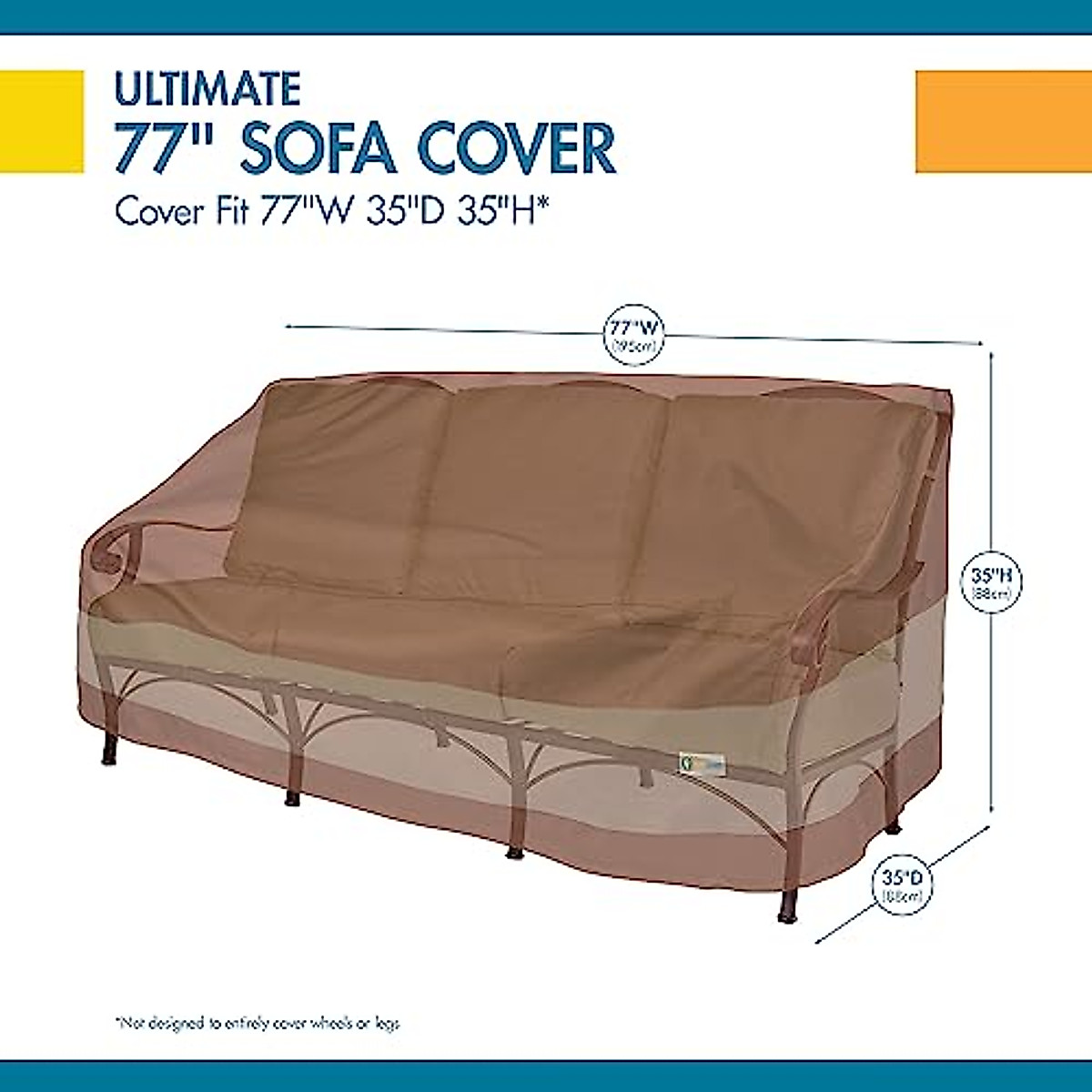 Duck Covers Ultimate Waterproof Patio Loveseat Cover, 79 Inch