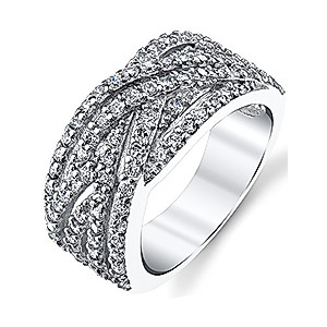 925 Sterling Silver Cubic Zirconia CZ Right Hand Ring Band Size 7