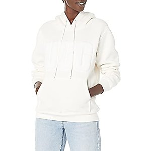 UGG Women's Rey Fuzzy Logo Hoodie, Nimbus, 1X