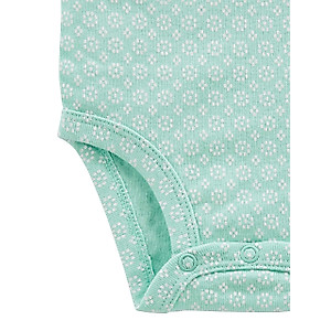 Simple Joys by Carter's Baby Girls' 5-Pack Long-Sleeve Bodysuit, Mint Green/Navy Dots/Pink/Butterflies/Floral, 18 Months