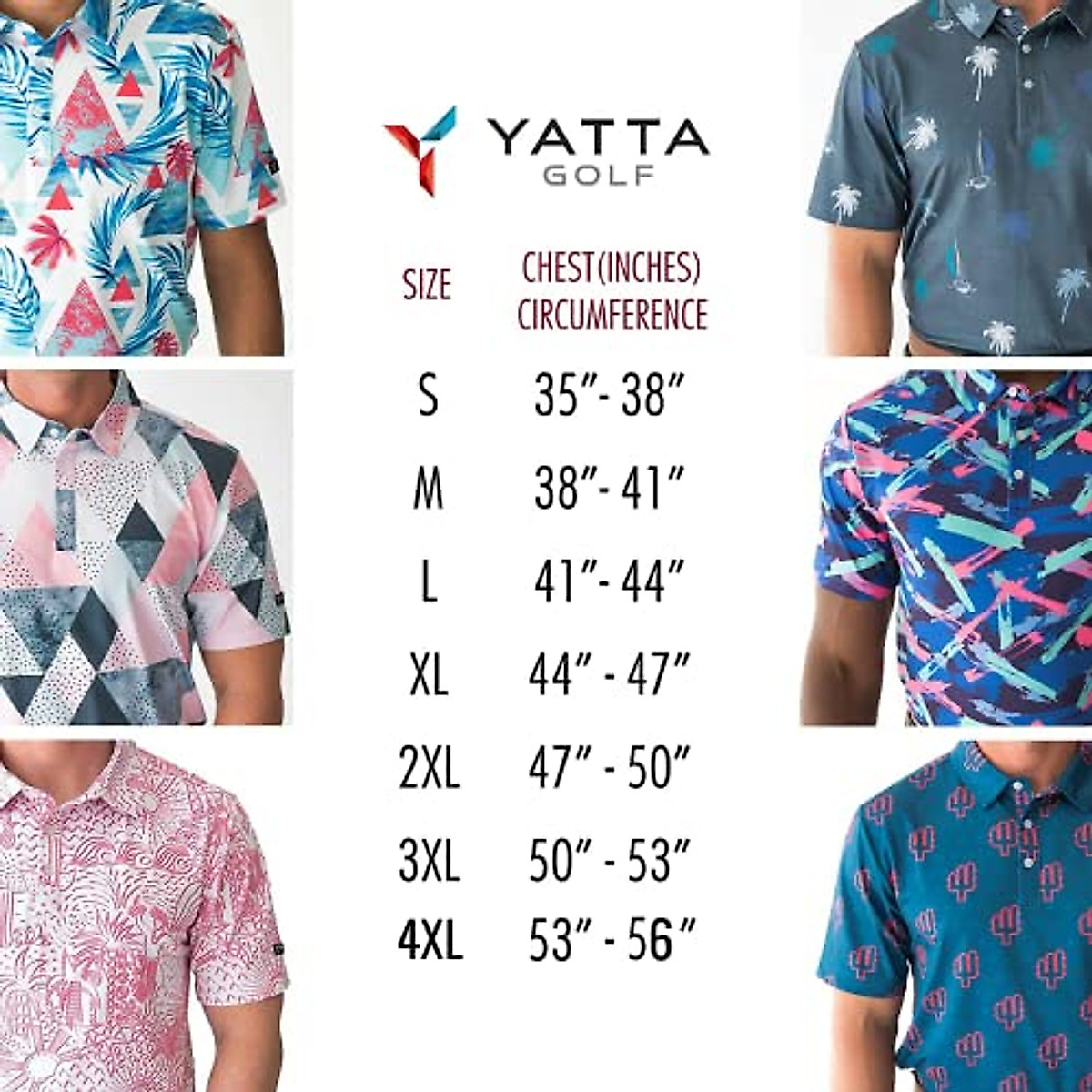 YATTA GOLF Standout Performance Golf Polo Shirts – Men’s – Pura Vida – L