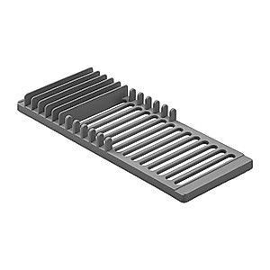 Amazon Basics Plastic Dish Drying Rack with 2 Mats (16" x 18") - Charcoal