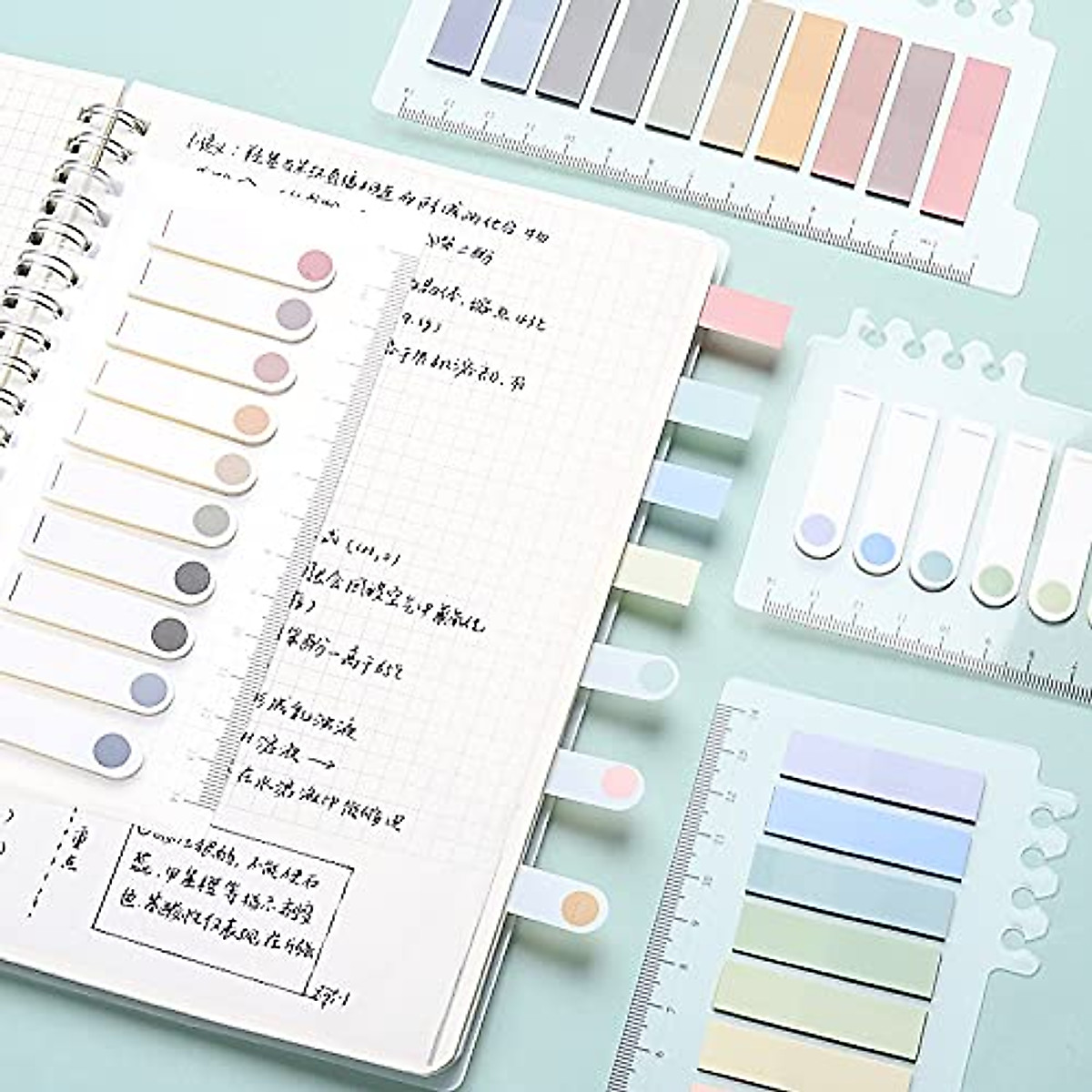 Morandi Sticky Notes, Writable Index Tabs, Set of 10 x 3 Packs Colorful Macaron Memo Stickers, Waterproof for Books, Folders, Glass, Monitors & Filing Cabinets, 200 Pieces/Pack, Morandi