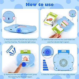 SEKEAHU Learning Toddler Toys for 2 3 4 5 6 Year Old Boys and Girls Gifts, Learning Talking Flash Cards with 224 Sight Words, Speech Therapy Toys, Autism Sensory Toys