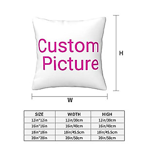 Custom Pillow, Photo Pillows - Design Throw Pillow with Photo Text, Custom Pet Pillow, Personalized Memorial Gift for Birthday, Wedding Keepsake, Home Office Decoration 12''X12'', Black