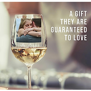 Personalized 16oz Printed Photo Picture Stemmed Wine Glass - Bride to Be Fiance Gifts - Engagement Engaged Bachelorette Gifts for Women Her – I Said Yes - Wedding Bridal Shower Future Mrs