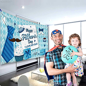 XtraLarge, Happy Fathers Day Banner - 72x44 Inch | Happy Fathers Day Decorations | Happy Fathers Day Backdrop for Photography | Happy Father's Day Party Decorations | Blue Fathers Day Decorations