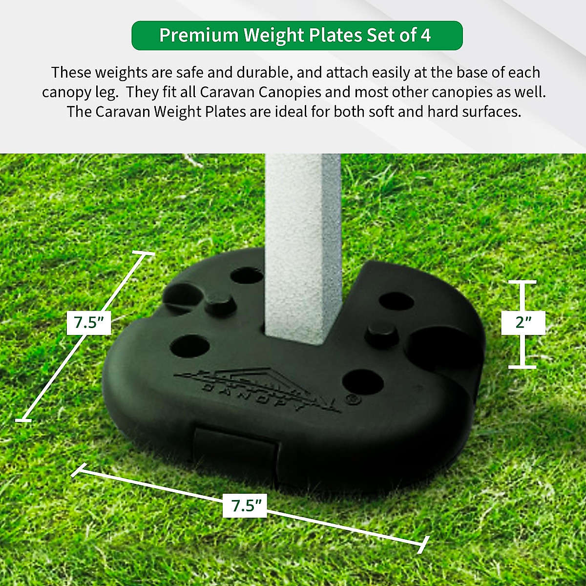 Caravan Canopy V-Series 12 x 12' Tent Sidewalls with V-Series 2 12 x 12' Pop-Up Tent Slanted Leg Instant Canopy & 4 6-Pound Cement Weight Plates