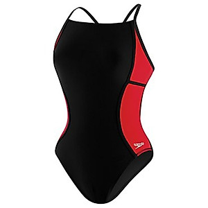 Speedo Sprint Splice PowerPLUS Thin Strap Female Black/True Red 30