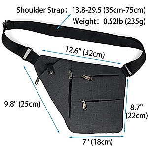 Strangefly Slim Sling Bag Anti-Theft Personal Pocket Bags Chest Side Body Backpack Compact Small Single Crossbody Shoulder Daypacks for Men Women (Black)