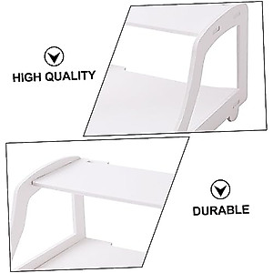 KOMBIUDA 1pc Router Storage Rack Layer Storage Shelf Router Wall Holder Router Stand Double-layer Storage Holder Mini Router Shelf Supports Shelf Holders Set-top-box Rack Plastic White
