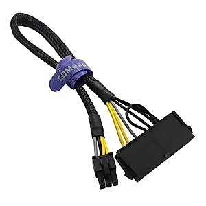 COMeap 24 Pin to 6 Pin ATX PSU Power Adapter Cable for Dell Motherboard with 6 Pin Port 13.3-inch(34cm)