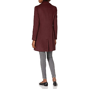 Calvin Klein Women's Classic Cashmere Wool Blend Coat, Chianti, 10