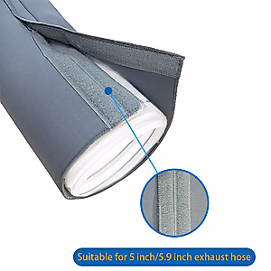 ikasus Insulated Hose Cover for Portable Air Conditioners Universal Fit Both 5 inch and 5.9 inch Diameter Exhaust Duct Vent Hose Cover Air Conditioner Energy Saving Dust Hose Protective Cover Gray