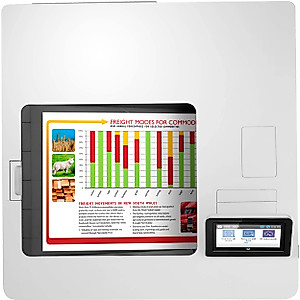 HP Color Laserjet Enterprise M555x Single-Function Wireless Laser Printer with 3 Paper Trays, White - Print only - 4.3" Touchscreen, 40 ppm, 1200 x 1200 dpi, Auto Duplex Printing, Cbmou Printer Cable