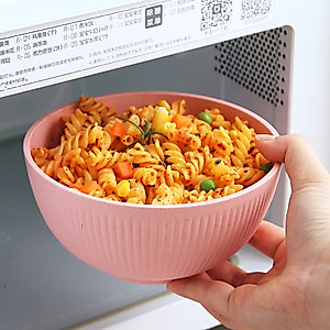 ATRDTO Set of 8,22 OZ Cereal Bowls, Unbreakable Wheat Straw Bowls, Microwave and Dishwasher Safe Reusable Bowls Set, for Ramen, Soup, Salad and more (22oz)