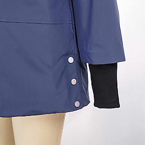 GRACE KARIN Women’s Winter Warm Thickened Outerwear Zip-up Coat Faux Fur Hood Parkas Navy L