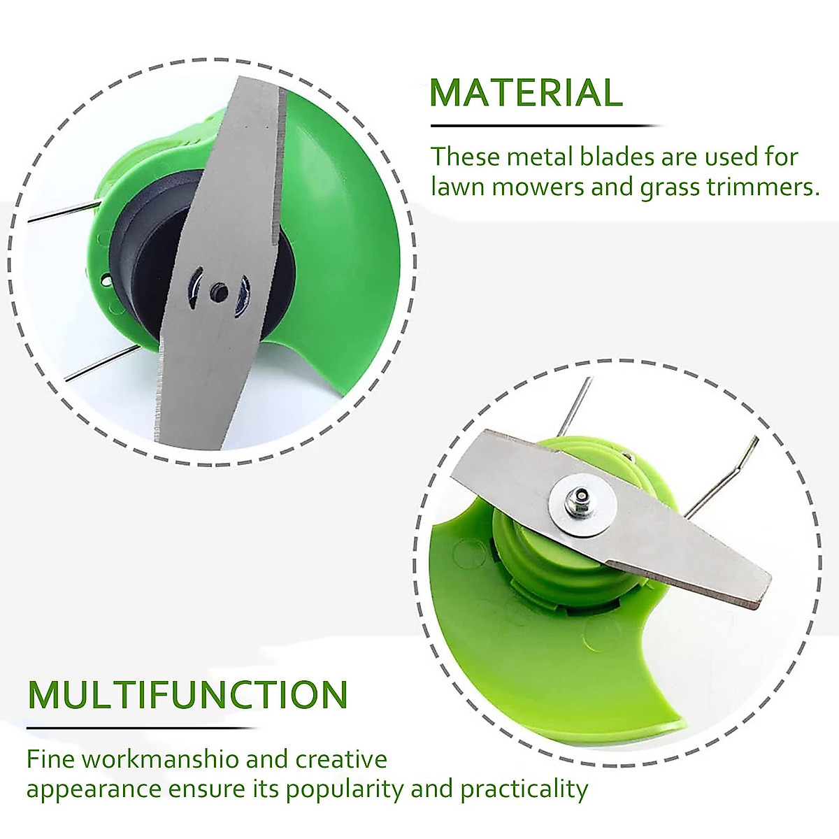 Cordless Electric String Trimmers Metal Blade,4 Pcs Electric Grass Trimmer Blade Edger Lawn Tool Accessory for Cordless String Trimmer Electric Weed Eater Battery Powered Weed Wacker Brush Cutter