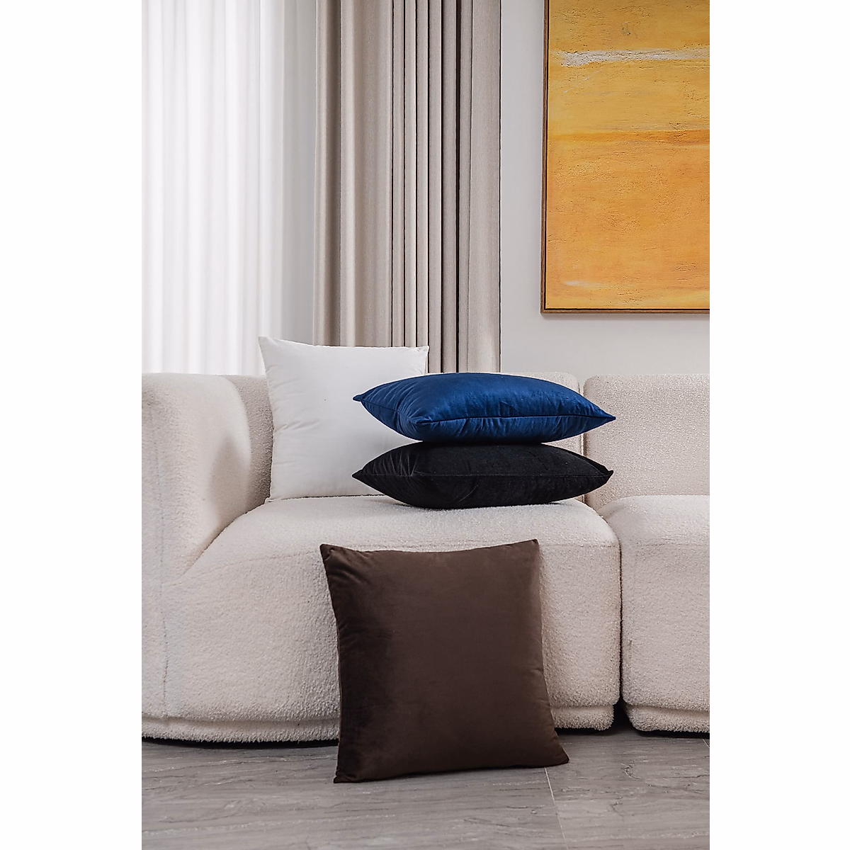 DEZENE Decorative Pillow Covers 12x20 Black: 2 Pack Cozy Soft Velvet Rectangular Throw Pillow Cases for Farmhouse Home Decor