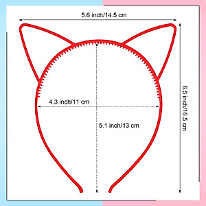 Chunyin 70 Pcs Cat Ears Headband for Kids Girls Women Plastic Headbands, 14 Colors (5 Pieces for Each Color)