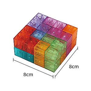 Magnetic Building Blocks 3D Magic Puzzle Cube, with 100 Challenge Cards, STEM Learning Education Toy Train Spatial Imagination for Kid Aged 6 and Above