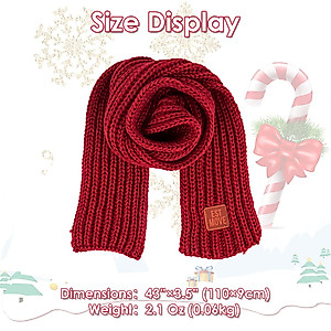 SlowTon Dog Knitted Scarf, 2 Pack Dog Warm Bandanas, Christmas Winter Holiday Decoration Scarf for Small Medium Large Dogs (Red, Green)