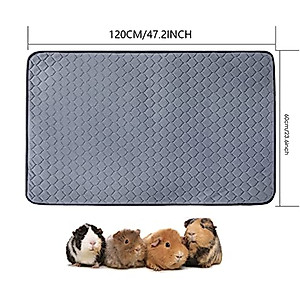 Guinea Pig Cage Liners - Washable Guinea Pig Pee Pads (2 Pack), Waterproof Reusable & Anti Slip Guinea Pig Bedding Fast and Super Absorbent Pee Pad for Small Animals Rabbit Hamster Rat