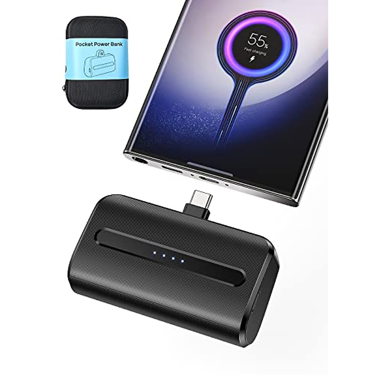 LVFAN USB C Portable Charger, 6600mAh Mini Power Bank Fast Charging, Portable Phone Charger Backup Battery for iPhone 15/15 Plus/15 Pro/15 Pro Max, Samsung S24/23/22, Android Device, and More