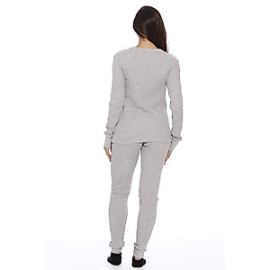Just Love 2-Piece Women's Thermal Underwear Set Waffle Knit Base Layer Thermals, Grey, XX-Large
