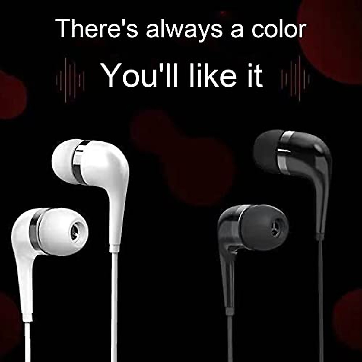 LAPUTA Wired Earbuds Headphones- in-Ear Noise Rejection Universal 3.5mm Stereo Sport Headset with Mic for School Gaming Sports Music Black One Size