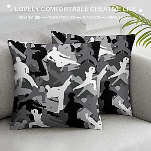 Karate Camo Soft Velvet Throw Pillowcases Square Cushion Cases for Home Sofa Bedroom Car Decorative