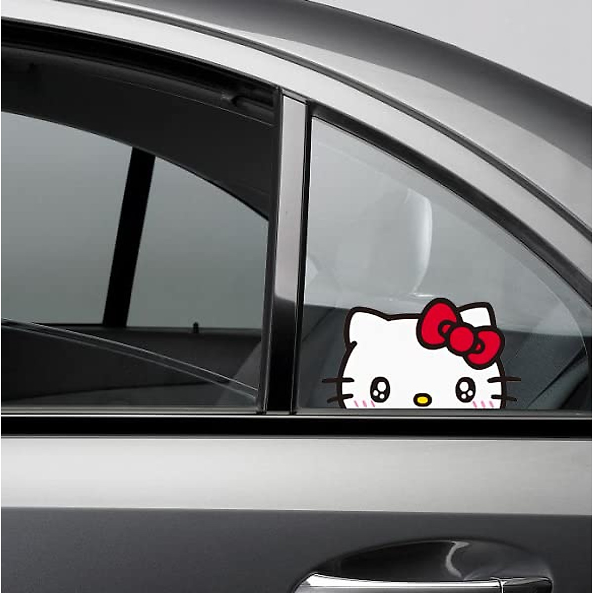 Matomo_Hello Kitty Peek Funny Vinyl Sticker Auto Car Truck Wall Laptop | Sticker | 5.9" (B)