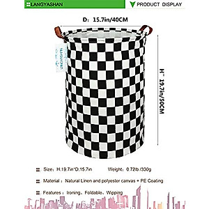 LANGYASHAN Laundry Basket Canvas Fabric Collapsible Organizer Basket for Storage Bin Toy Bins Gift Baskets Bedroom Clothes Children Nursery Hamper (Racing Flag)