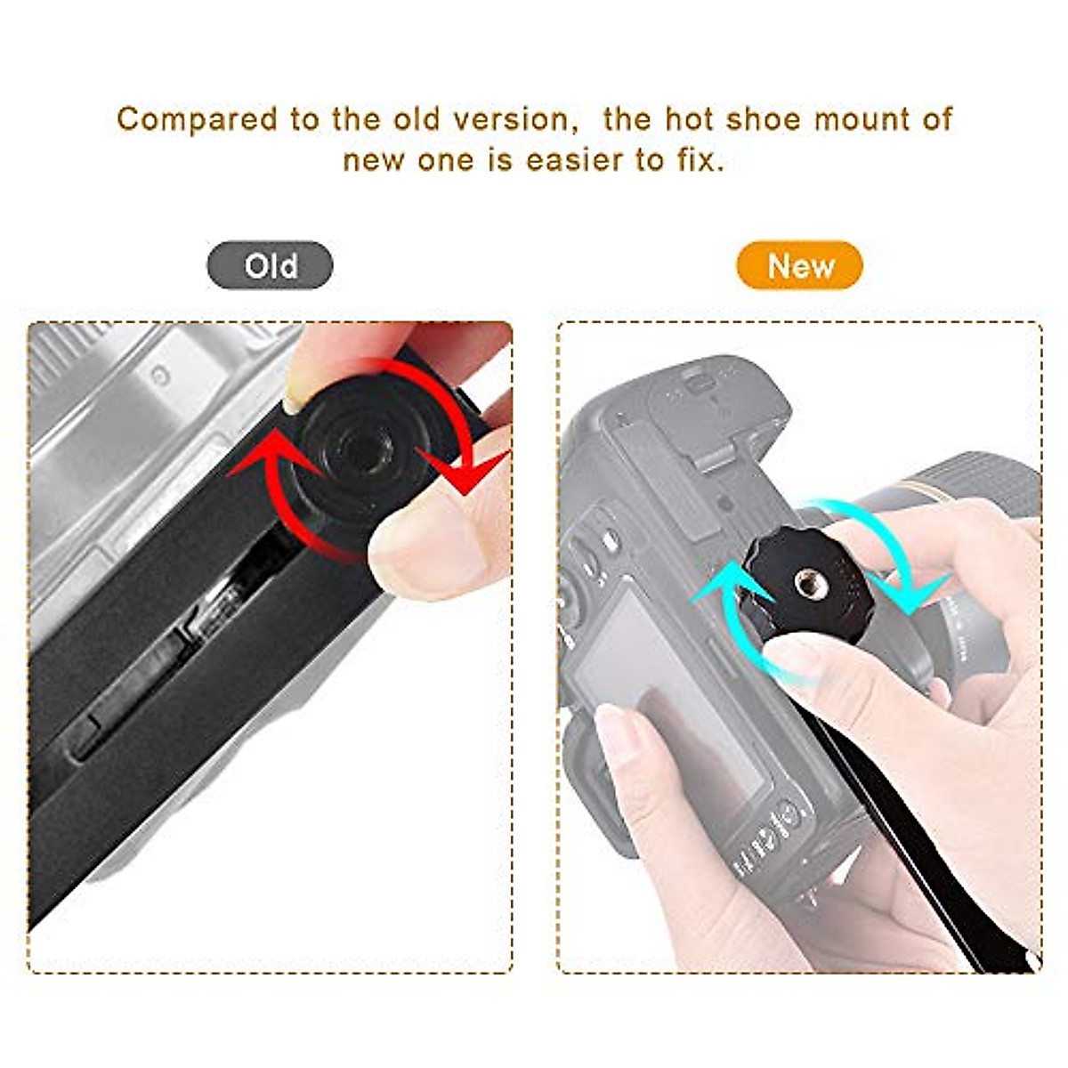 UTEBIT 8 inch Flash Bracket, Dual Camera Mount Flash Bracket Extension Bar with 1/4 Screw Hot Shoe, Straight Flash Bracket Tripod Mount for DSLR Camera LED Light Studio Video Microphone, 2Packs