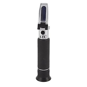 Aoutecen Liquor Refractometer, Fast Measurement Adjustable Eyepiece Cover Plate Calibration Screw Alcohol Refractometer Easy to Read 0‑80% Range for Beer Brewing